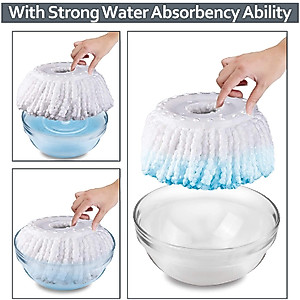 Tsmine Spin Mop Replacement Head - Microfiber Mop Heads Refills for Universal Spin Mop Floor Cleaning , Standard Replacement for Tsmine, for Hurricane, for Mopnado Round Shape Spin Mop Handle