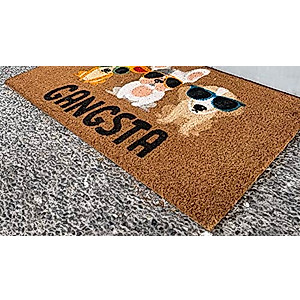 NACH HA-1768299 Entryway Door Mat, 100% Coconut Coir Doormat, Gangsta, Natural (18x30 in), by North American Country Home