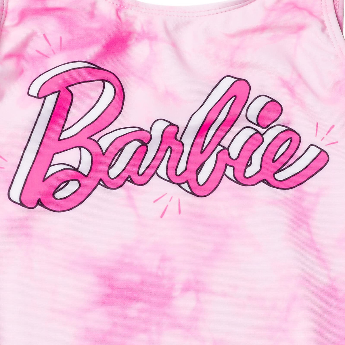 Barbie Little Girls One Piece Bathing Suit Tie Dye Pink 6