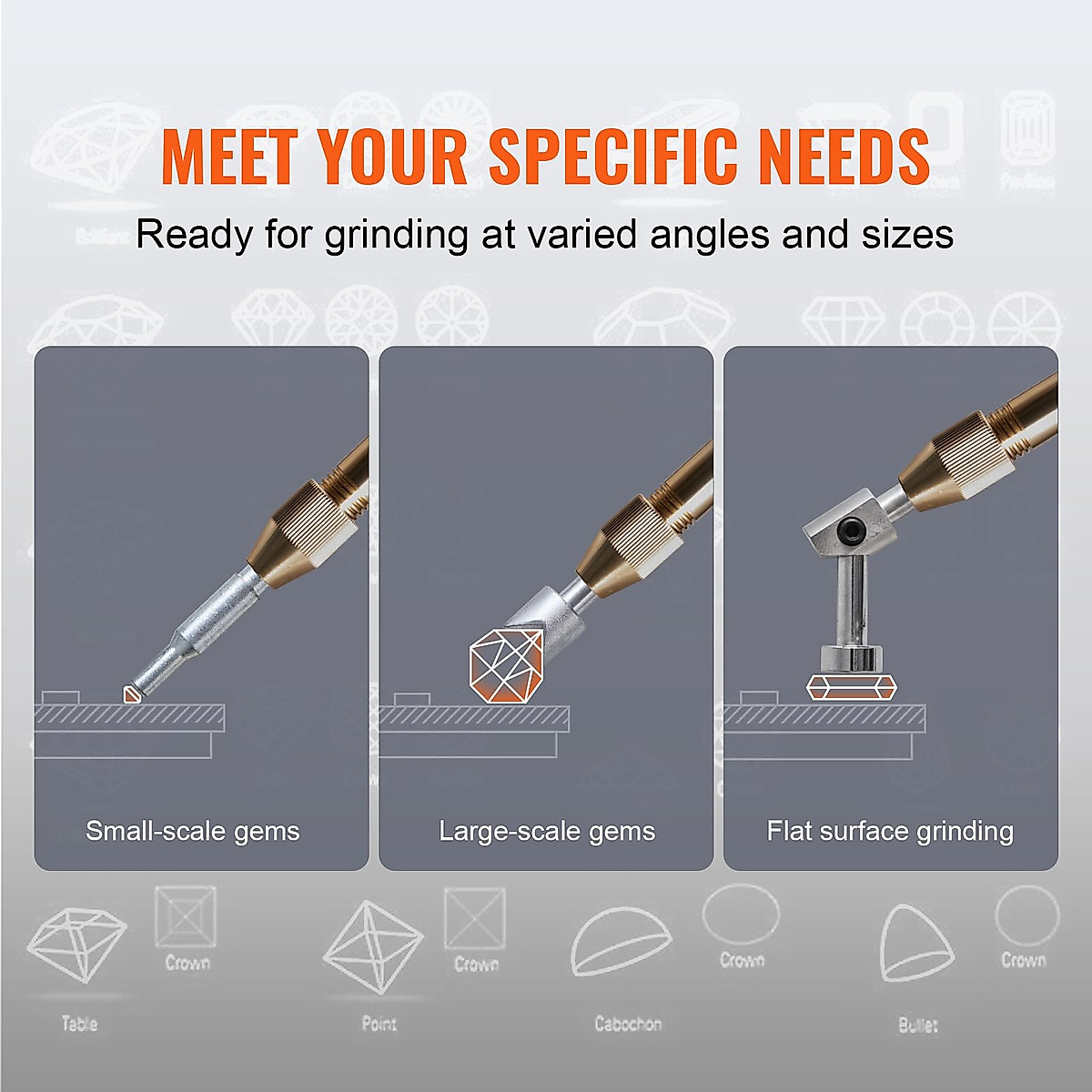 VEVOR Gem Faceting Machine, 180W 2800RPM Jade Grinding Polishing Machine, 110V Rock Polisher Jewel Angle Polisher with Faceted Manipulator and 1 Bag of Triangle Abrasive for Jewelry Polisher