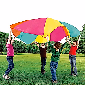 SPINFOX Play Parachute - 6ft with 8 Handles, Multicolored Indoor/Outdoor Kids Exercise Toy