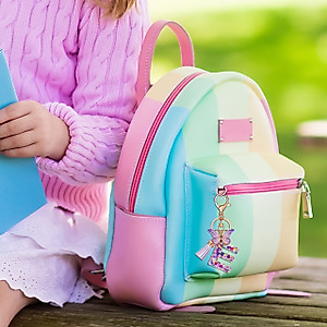 JINGUAZI Initial letter Keychains for Women Tassel Butterfly Pink Cute Car Keychain for Wallet Purses Backpack (Purple E)