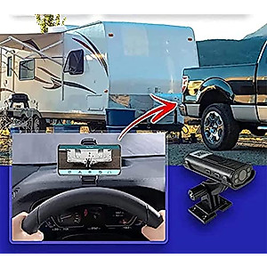 Rvstrailer Wireless Backup & Hitch Camera, Wireless Back Up Camera Systems for Cargo Van,Wireless Magnetic Backup Camera Full Hd Reverse Hitch Guide Camera Set Easy Installation