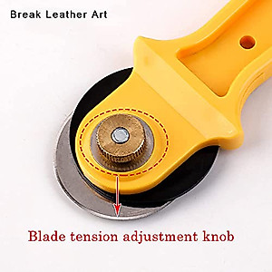 Break Leather Art Rotary Cutter Professional 45mm Rotary Fabric Cutting Machine, Ergonomic Soft Handle Rotary Drum Cutter for Cutting Quilted Fabrics and Crafts.