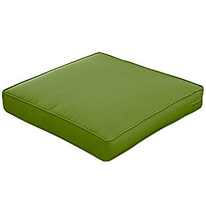 QILLOWAY Outdoor/Indoor Deep Seat Cushions for Patio Furniture, All WeatherLawn Chair Cushion 24 x 24 inch 1 Set(Green)