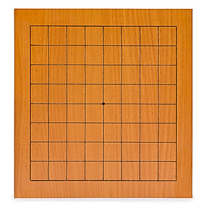 Yellow Mountain Imports Beechwood Veneer 0.4-Inch Etched Beginner's Go Game Board (Goban) with 9x9 Playing Field for Quick Games and Learning