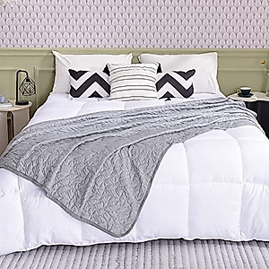 SOCHOW Cooling Blanket for Bed, Lightweight Breathable Soft Double Side Summer Blanket for Adults Baby Kids, Grey 60 × 80 Inches