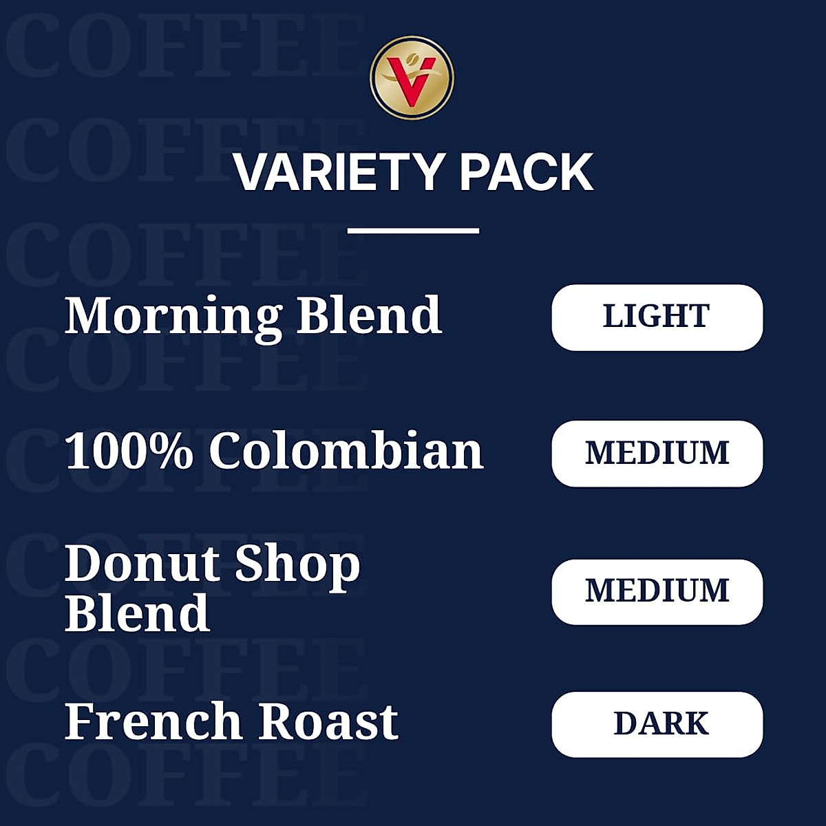 Victor Allen's Coffee Variety Pack, Light-Dark Roasts, 42 Count, Single Serve Coffee Pods for Keurig K-Cup Brewers