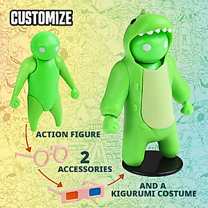 Gang Beasts Action Figures | Green | Collectible Toys. 6.5 Inch Kids Toys | Superhero Toys for Boys & Girls. 4 to Collect | Accessories | Official Gang Beasts Collectibles