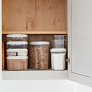 Sistema Flour and Sugar Storage Containers for Pantry with Lids and Measuring Cup, Dishwasher Safe, 10.2-Cup, White