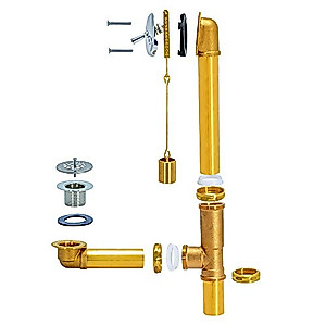 Eastman 1-1/2 Inch Trip Lever Bath Waste and Overflow Drain, Brass with Chrome Plated Trim, 35201