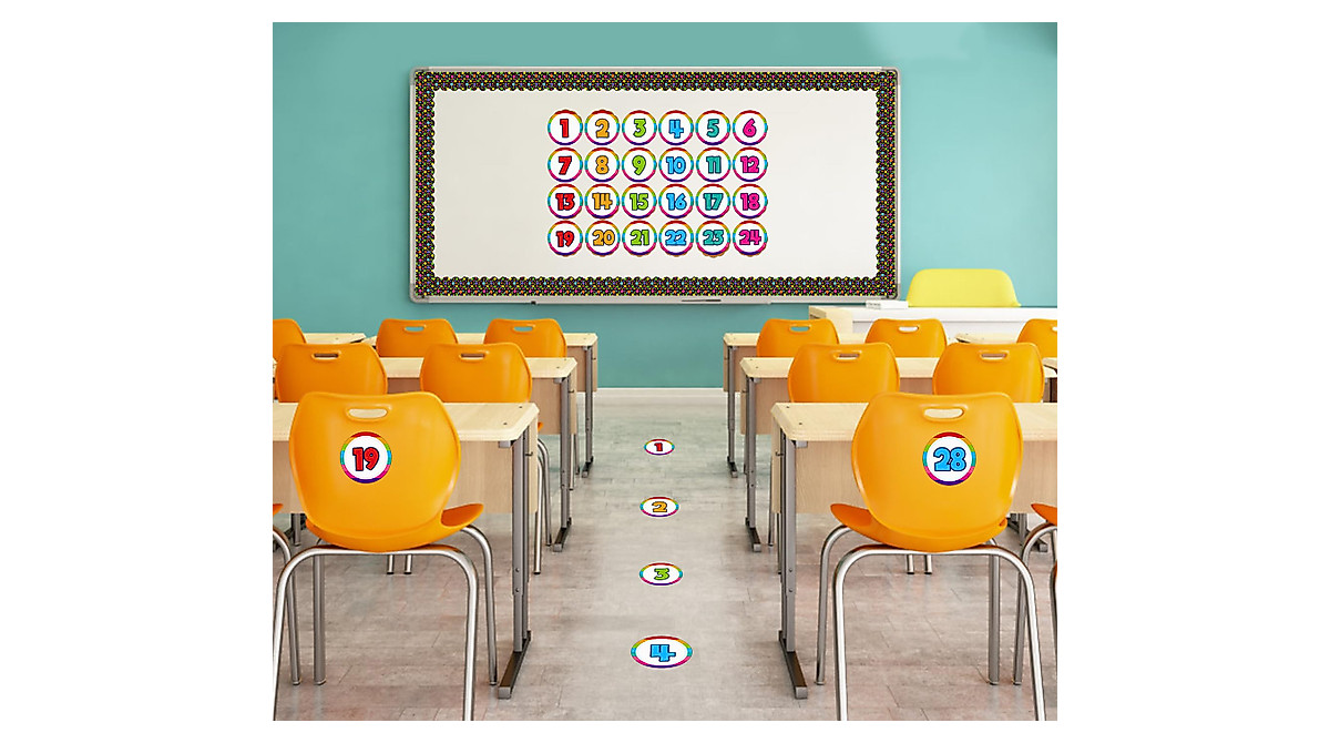 Flyab 36pcs Classroom Floor Number Spots for Easy Lining Up
