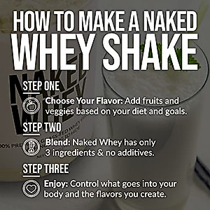 Naked Whey Vanilla Protein – All Natural Grass Fed Whey Protein Powder + Vanilla + Coconut Sugar- 5lb Bulk, GMO-Free, Soy Free, Gluten Free. Aid Muscle Recovery - 61 Servings