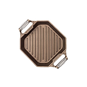 FINEX 12" Cast Iron Grill Pan, Modern Heirloom, Handcrafted in The USA, Pre-Seasoned with Organic Flaxseed Oil