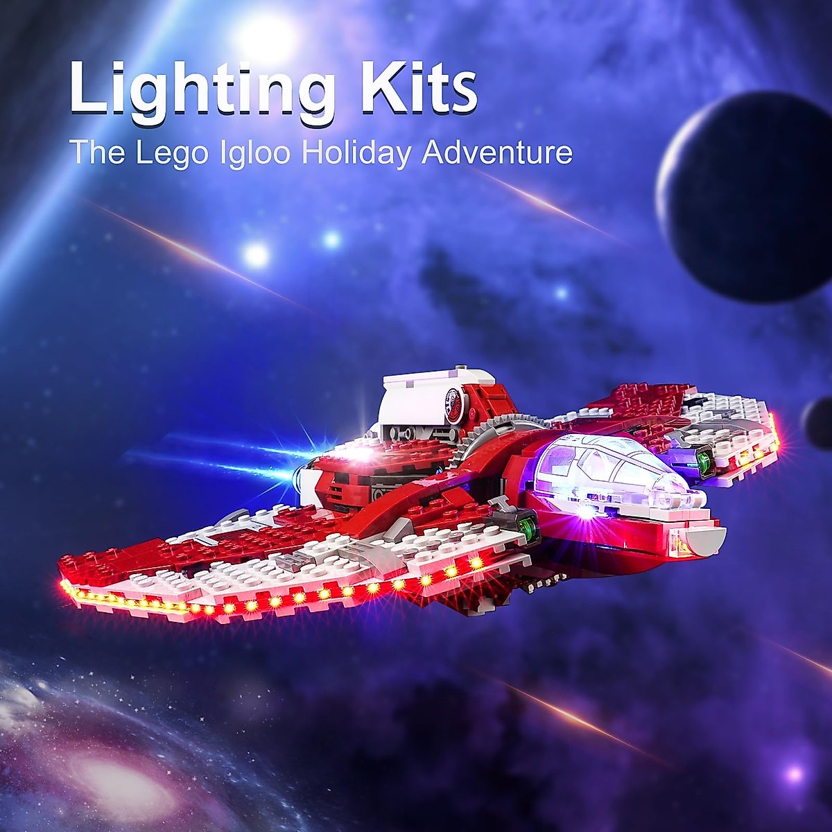 DALDED LED Lighting Kit for Lego Star Wars Ahsoka Tano’s T-6 Jedi Shuttle 75362, LED Light Compatible with Lego 75362 Building Block Models (Not Include Lego Set)
