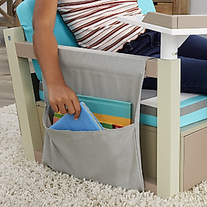 Little Tikes 2-in-1 Fun & Study Swivel Real Wood Desk with Chair Set, Fabric Cushion, Study Desk with Storage, Modern Design, Home & School- Kids Furniture for Children Girls Boys Ages 4-10 Year Old