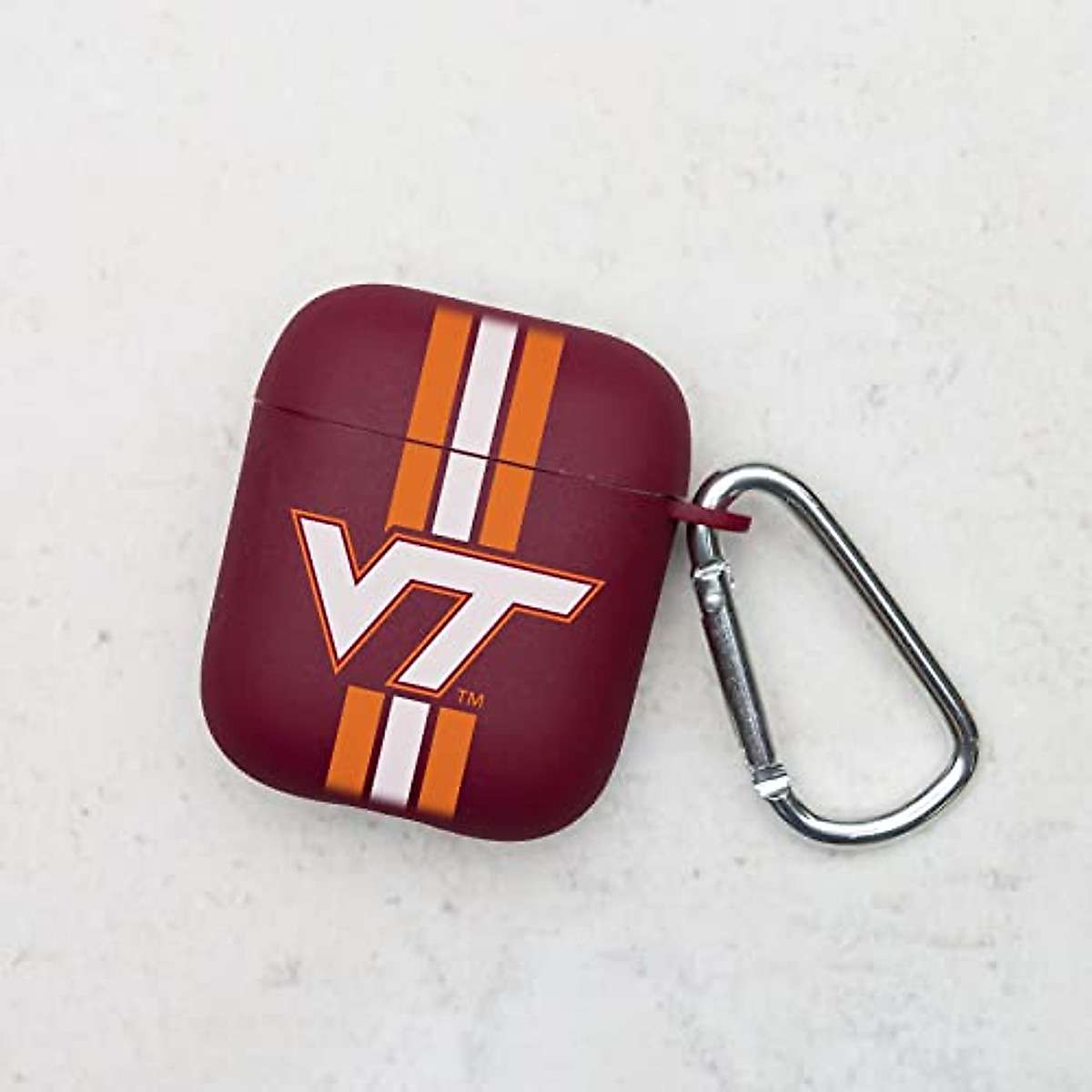 AFFINITY BANDS Virginia Tech Hokies HD Case Cover Compatible with Apple AirPods Gen 1 & 2 (Stripes)