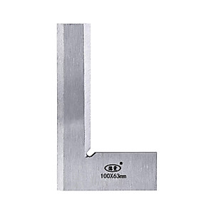 uxcell Precision Bevel Edge Machinist Square 4" x 2.5" (100x63mm) Engineer Woodworking Try Square Right Angle Ruler Solid Steel Square