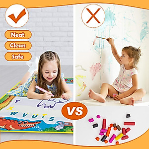 Obuby Water Drawing Mat Kids Doodle Mats Coloring Writing Board No Mess Toy for Kid Toddler Animal Educational Painting Pad Toys for Age 3 4 5 6 7 8 9 10 11 12 Girls Boys Toddlers Gift 40 x 28 Inches