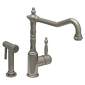 Whitehaus Collection WH2070800-C Kitchen Faucet with Side Spray, Polished Chrome