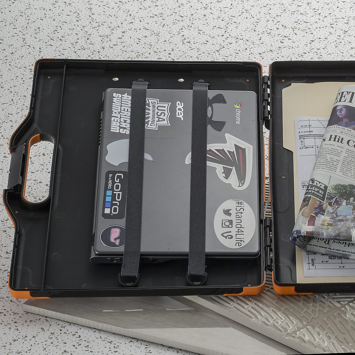 Officemate OIC Carry All Clipboard Storage Box, Letter/Legal Size, Black and Gray (83324), 1