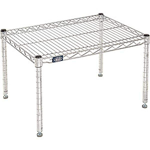 Nexel Commerical Wire Shelf Platform Dunnage Storage Rack, 18" x 24" x 14", Chrome