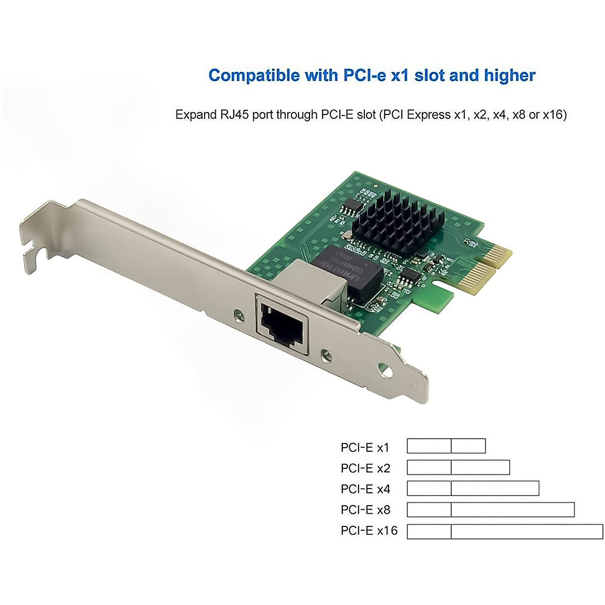 2.5GBase-T PCIe 3.1 Network Adapter with Intel I225-V+3ft Cat8 Ethernet Cable 2500/1000/100Mbps PCI Express Gigabit Ethernet Card RJ45 LAN Controller for Windows 10/11 with Low Profile Bracket