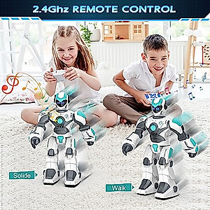 VATOS Remote Control Robot for Kids Extra Large, 15.4" Programmable RC Robot Toy with Sing Dance, Gesture Sensing & Voice Control Smart Robot, Rechargeable Robot for Toddler Boys Girls 3 4 5 6 8+