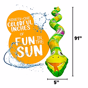 Splashin'kids Outdoor Snake Sprinkler Summer Blast Toddler Water Toys for Children Infants Boys Girls and Kids Perfect Outside Inflatable Water Park for Backyard Fun