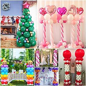 Toosci 2 Sets Adjustable Balloon Column Stand Kit, Metal 9 Feet Balloon Stands for Floor, Balloon Tower Decorations for Baby Shower Graduation Birthday Wedding Party