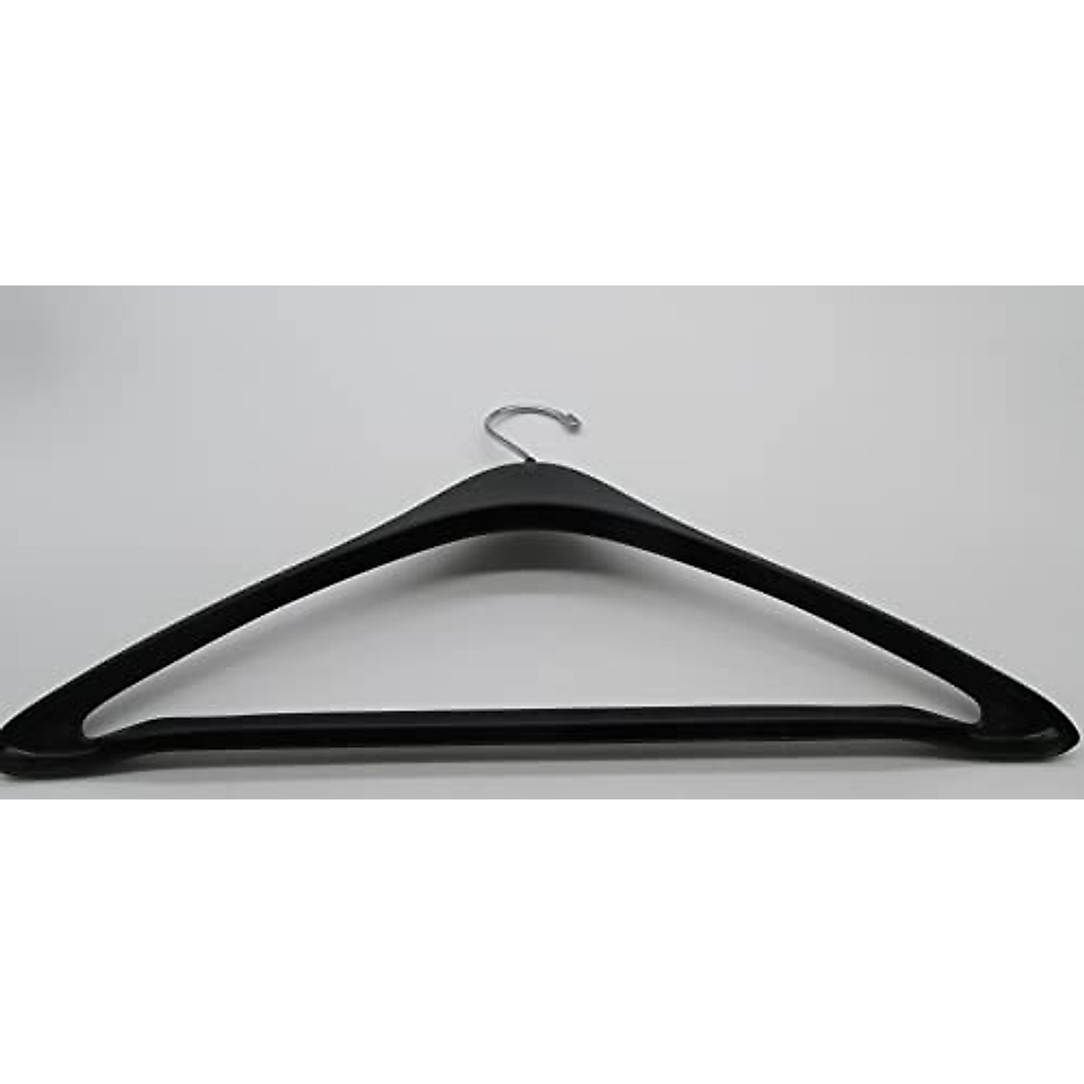 NAHANCO H19RH 19" Concave Plastic Suit Hanger with Round Hook (Pack of 100), Black