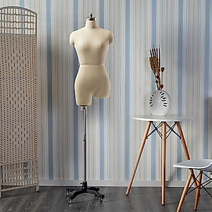 Female Mannequin Dress Body Form, Adjustable Height 183-227cm & Movable Universal Wheel Manikin Body, Straight or Angled Pins Available, Mannequin Torso for Sewing Clothing Jewelry Display