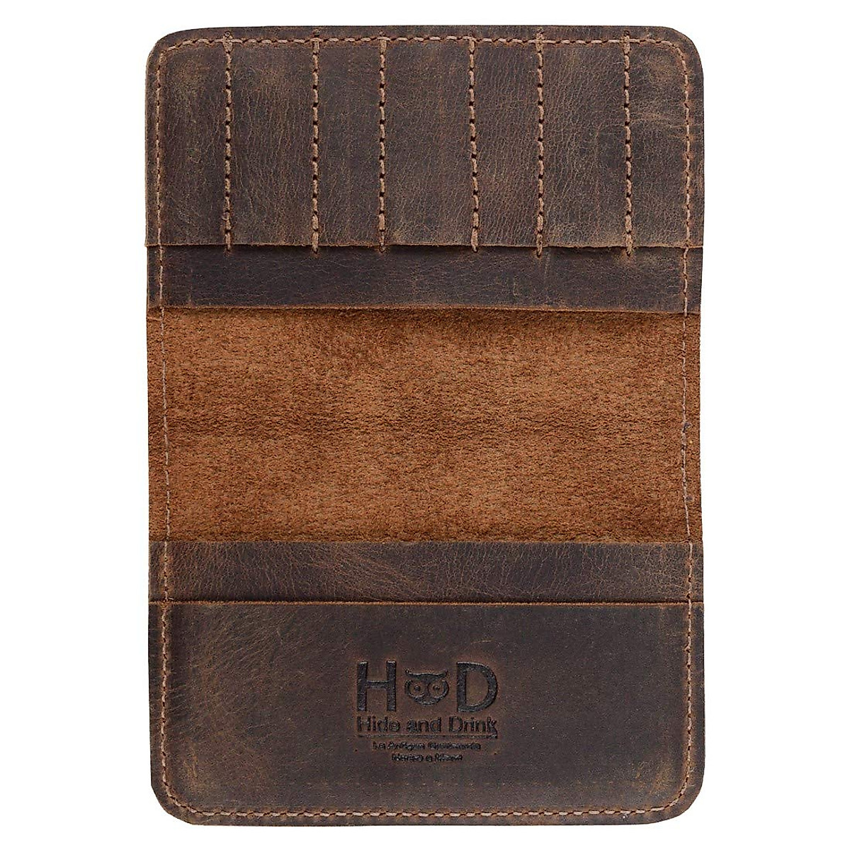 Hide & Drink, Leather Card & Key Holder, Cash Organizer, Front Pocket Wallet, Everyday Accessories, Handmade Includes 101 Year Warranty :: Bourbon Brown