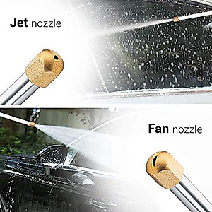 High Pressure Power Washer Spray Nozzle, 18in Garden Hose Wand for Car Window Pet Washing and Plant Watering, Blue