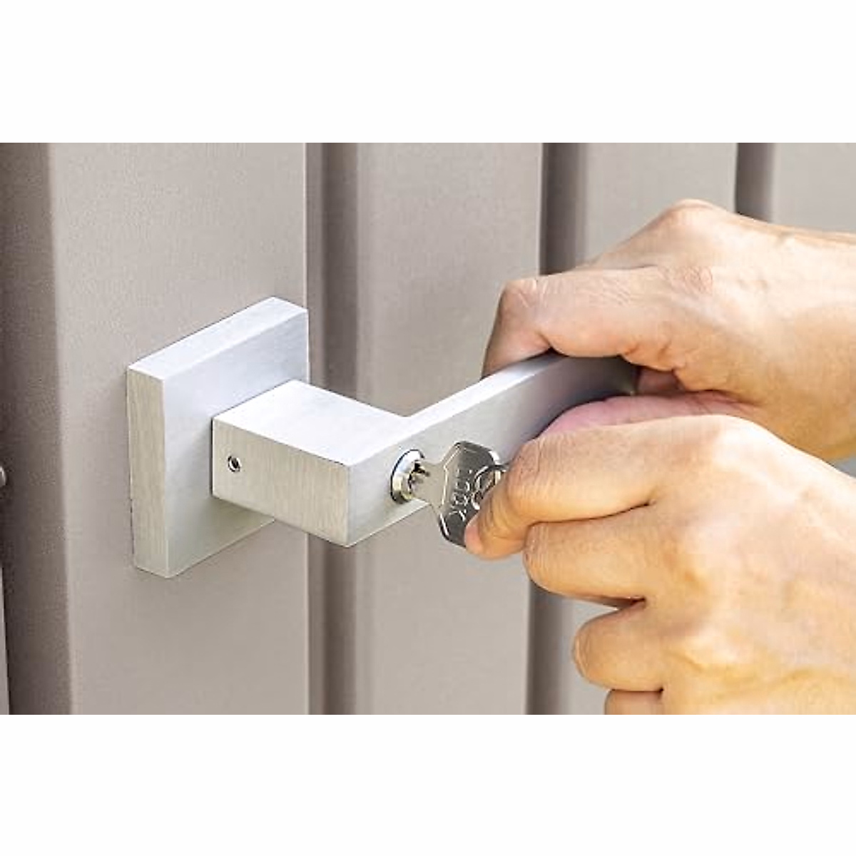 Arrow Shed Elite 6' x 4' Outdoor Lockable Steel Storage Shed Building with Pent Roof, Cool Grey