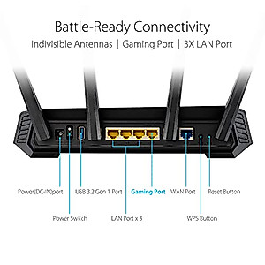 ASUS ROG Strix AX3000 WiFi 6 Gaming Router (GS-AX3000) - Dedicated Gaming Port, VPN Fusion, Lifetime Free Internet Security, Instant Guard, AiMesh, Adaptive QoS, Port Forwarding, Aura RGB (Renewed)