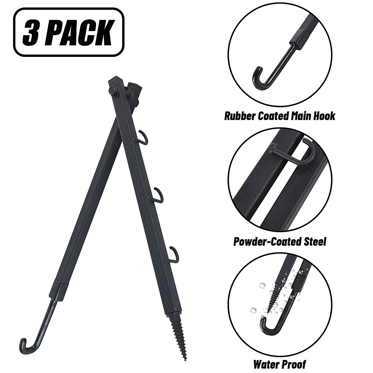 Highwild Tree Stand Folding Bow Hanger Gear Hanger Multi Hanger - Pack of 3