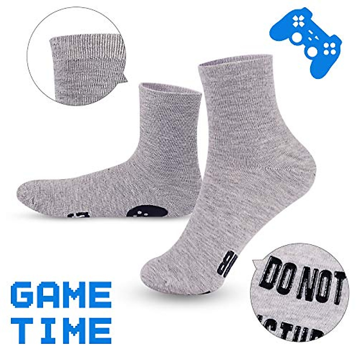Do Not Disturb Gaming Socks, Gamer Socks Gifts for Teenage Boys Mens Womens Father Dad Hunband Sons Kids Game Lovers (as1, alpha, s, regular, regular, Grey Black)