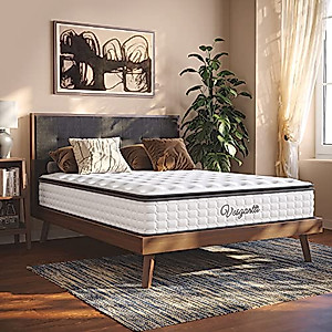 Vesgantti Full Size Mattress, 10 Inch Hybrid Full Mattress in a Box, Pillow Top Double Bed Mattress, Gel Memory Foam and Pocket Coils Innerspring Mattresses, Pressure Relief, Medium Firm Plush Feel
