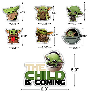 Baby Yoda The Child Is Coming Baby Shower Decorations, Baby Shower Party Supplies with Foil Baby Yoda Balloon, The Child Is Coming Banner, Cake Toppers, Balloons for Kids Boys Party