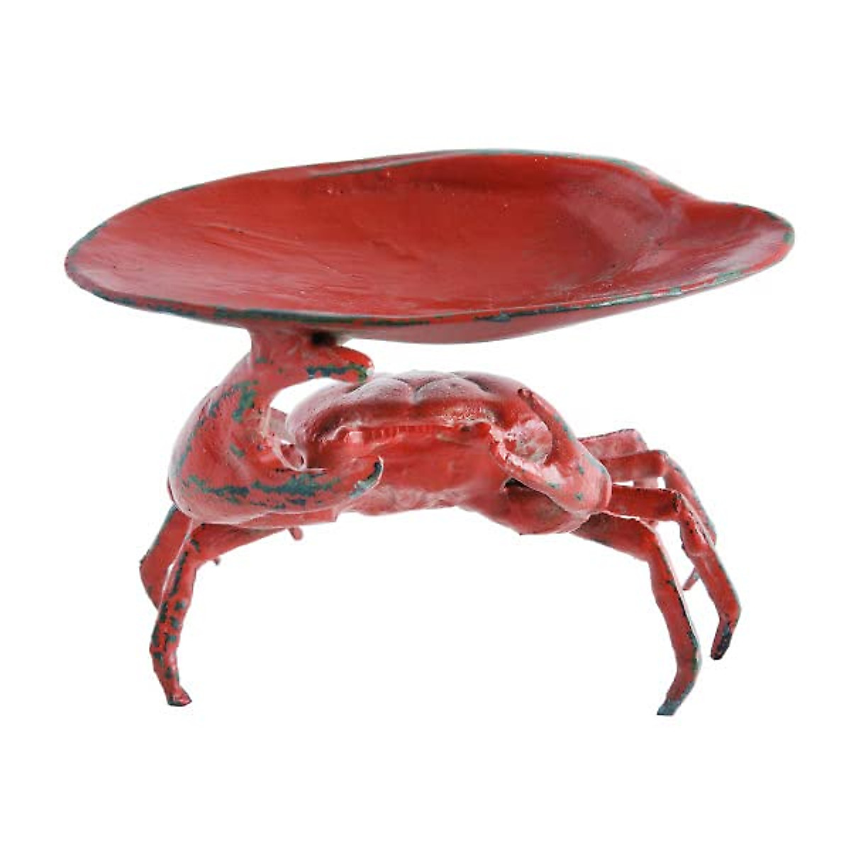 Creative Co-Op Distressed Red Decorative Cast Iron Crab Shaped Dish