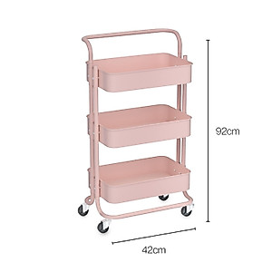 Cart, Utility Cart, 3 Tier Rolling Cart, Storage Cart, Utility Carts with Wheels, Book Cart, Craft Cart, Lash Cart, Nail Cart, Rolling Storage Cart, Pink Rolling Cart Organizer, Art Cart, Diaper Cart