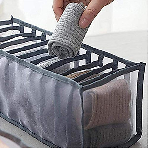 MORESAVE Underwear Drawer Organizer, Set of 3 Foldable Drawer Dividers, Collapsible Storage Boxes, Closet Cabinet Organizers, Perfect for Lingerie, Underwear, Bra, Socks and Scarves (Grey)