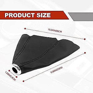 Vrasly Universal Car Shift Knob dust Cover Black, Shift Knob dust Cover Black PU Leather Manual/Auto Shifter Shift Boots Cover, Compatible with Most Car Truck,SUV