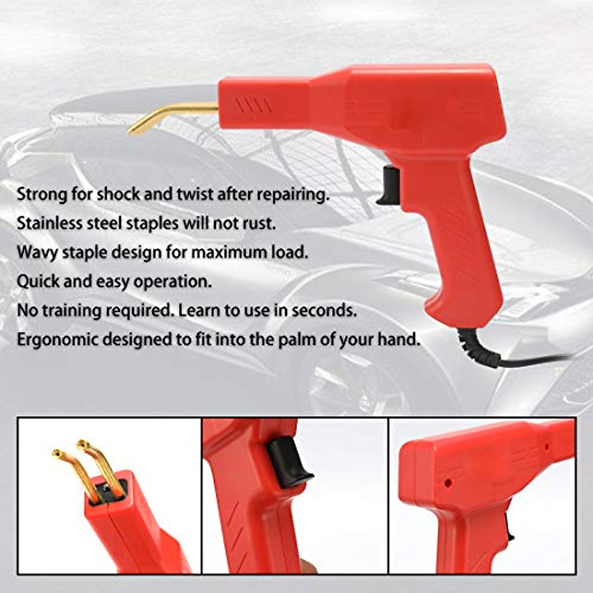 Handy Plastics Welder Garage Tools, Plastic Welding Machine Car Bumper Repair Kit Stapler Welding Tool Machine Staple Repairing Machine Car Bumper Repairing Hot Stapler