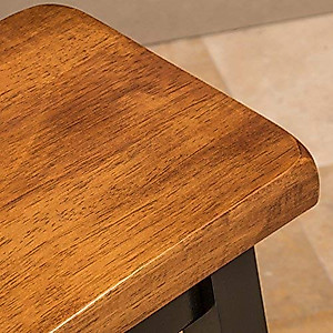 Christopher Knight Home Pomeroy 24" Saddle Benches, 2-Pcs Set, Walnut / Black