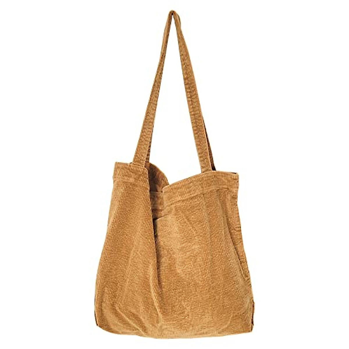 WITERY Corduroy Tote Bag for Women Girl - Large Shoulder Handbags with Pocket, Hobo Bag for Shopping Travel School Work
