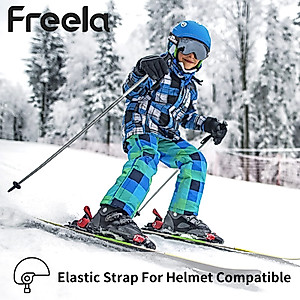 Freela Ski Goggles Snowboard Snow Skiing Snowboarding Equipment Winter Snow Sport Glasses Goggles Anti-fog UV Protection Mirror Clear Goggles for Toddler Kids Girl Boy Youth Snowmobile Snowboard Gear