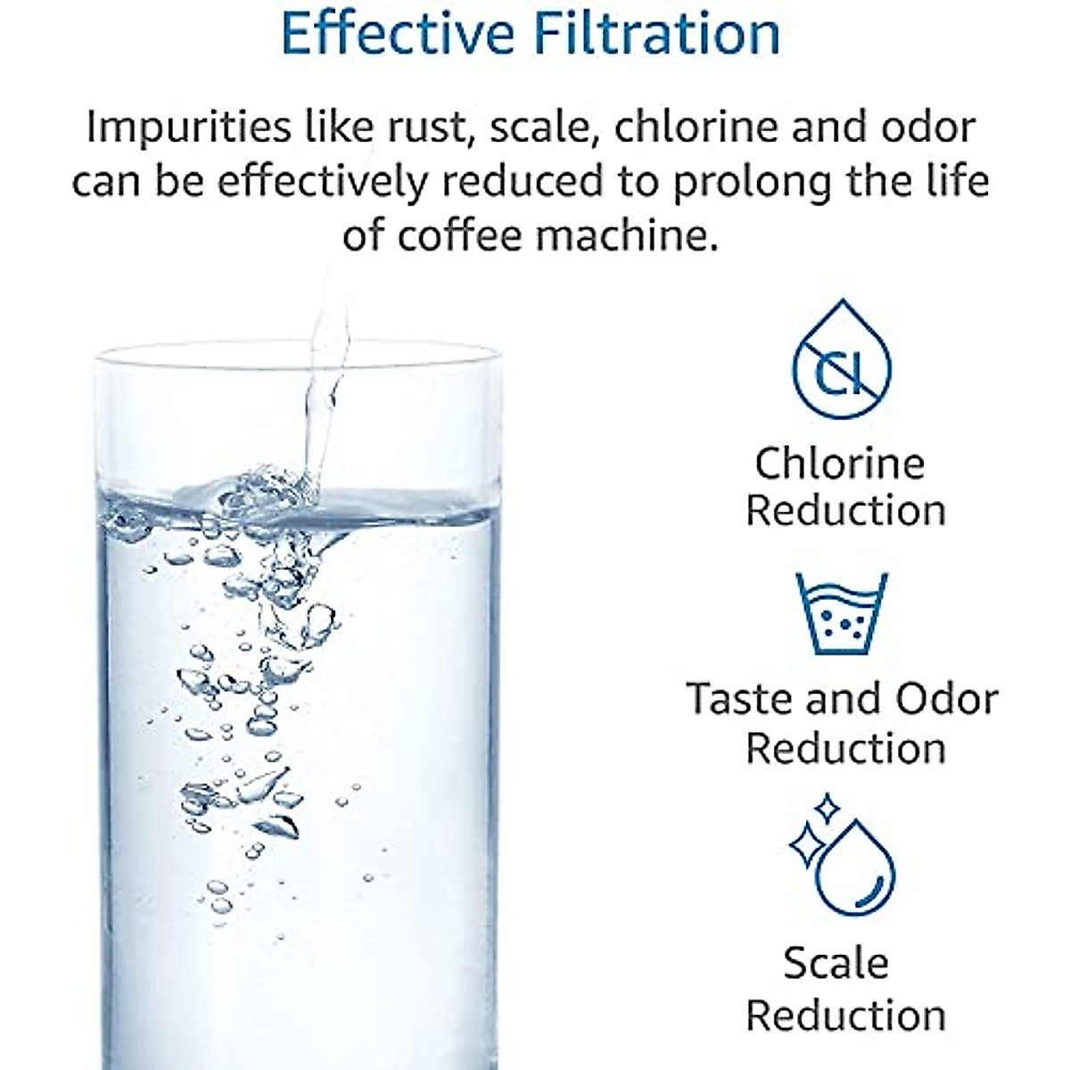 AQUACREST TÜV SÜD Certified Coffee Machine Water Filter, Replacement for Jura® Clearyl White, 64553, 7520, 60209, 68739, 62911 - Including Various Models of Nespresso®, Impressa®, 6 Pack