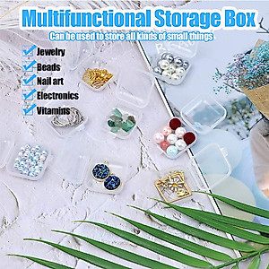 YIMIKE Mini Clear Jewelry Box,16Pcs Small Plastic Storage Transparent Boxes Containers,Portable Travel Packaging for Item Craft,Beads,Pills,Earplug,Ear Studs,Necklaces,Rings,Earring,Card